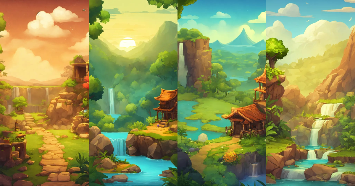 Lexica - Paisagem paralaxe game 2d cenário