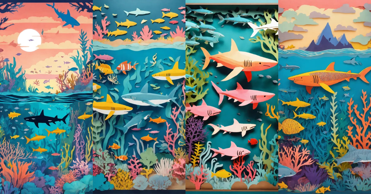 Lexica - 2d laser cut paper illustration. Layered paper. Submarine ...