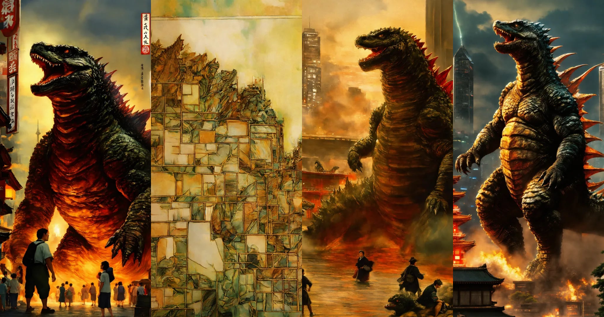 Lexica - Godzilla and Gamera in old Tokyo by Peter Paul Rubens