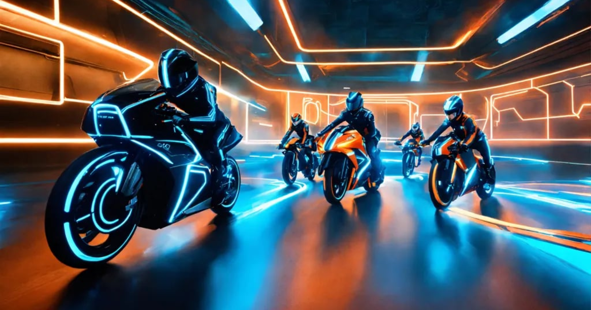 Lexica - Light cycles from the movie Tron Legacy, racing against each ...
