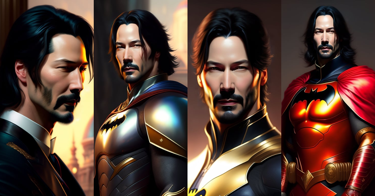 Lexica - Keanu reeves as the batman without his mask, digital art by ...