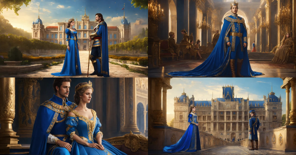 Lexica - Ancient prince and Queen European , wear blue costume ...