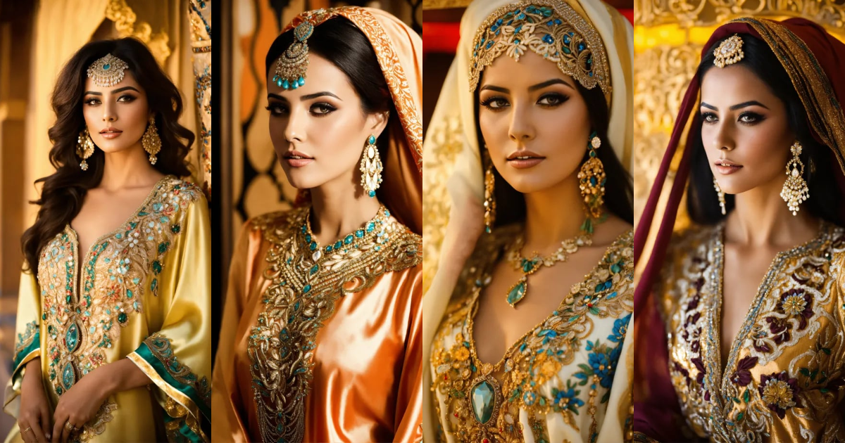 Lexica - Beautiful arabic women , waering beautiful kaftan morrocan ...