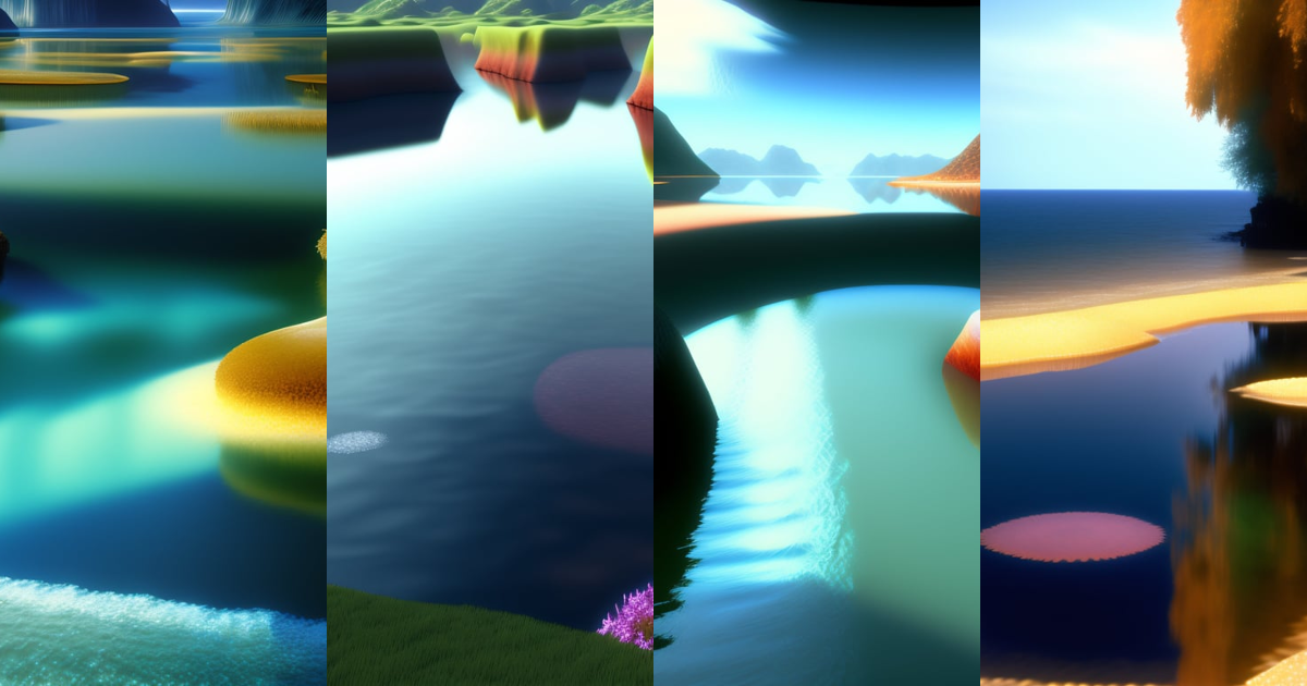 Lexica - Water reflect,graphics 1997, ray-tracing, vintage cgi from the ...