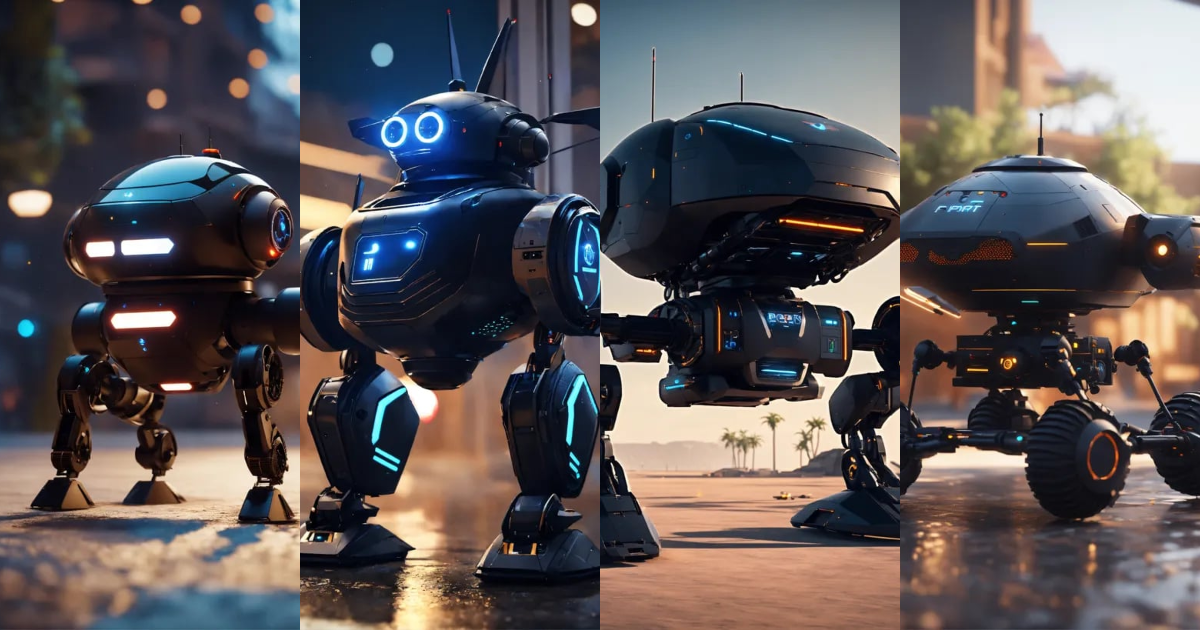 Lexica - A black small flying robotic patrol bot ready to attack in the ...