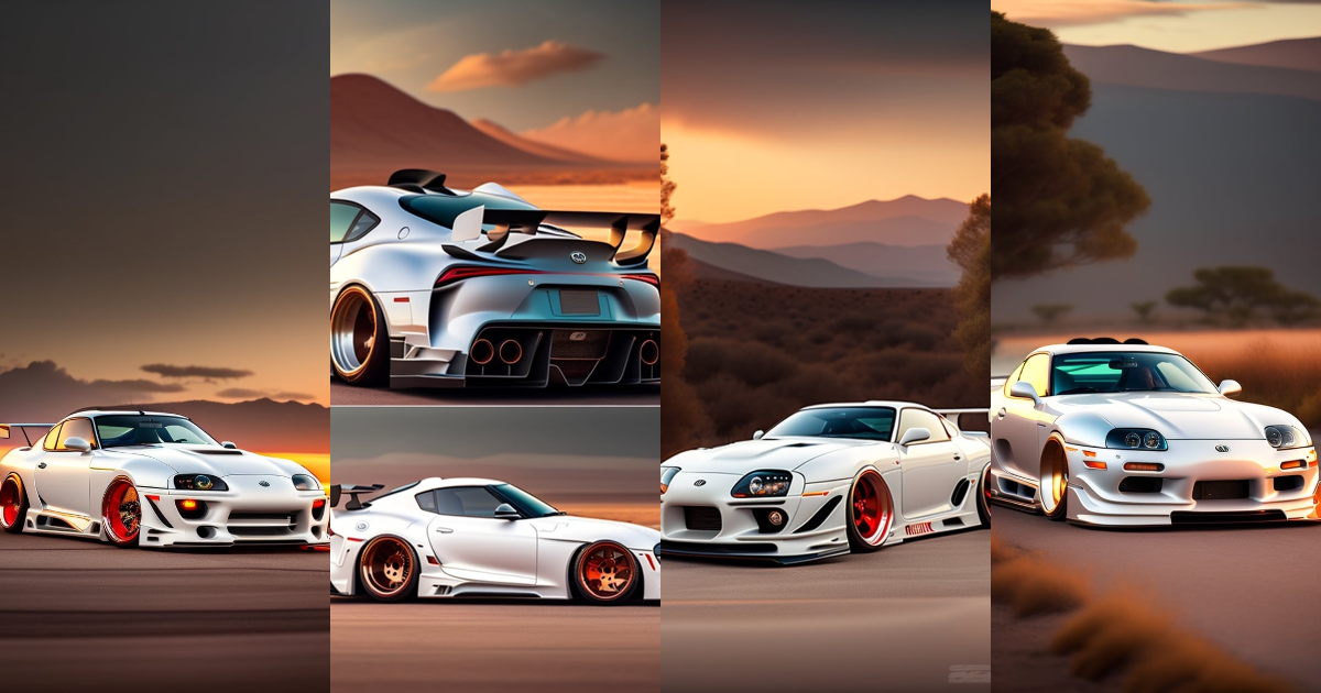 Lexica - Surrealistic, Toyota Supra mk4, central, matte white, 8k, no spoiler