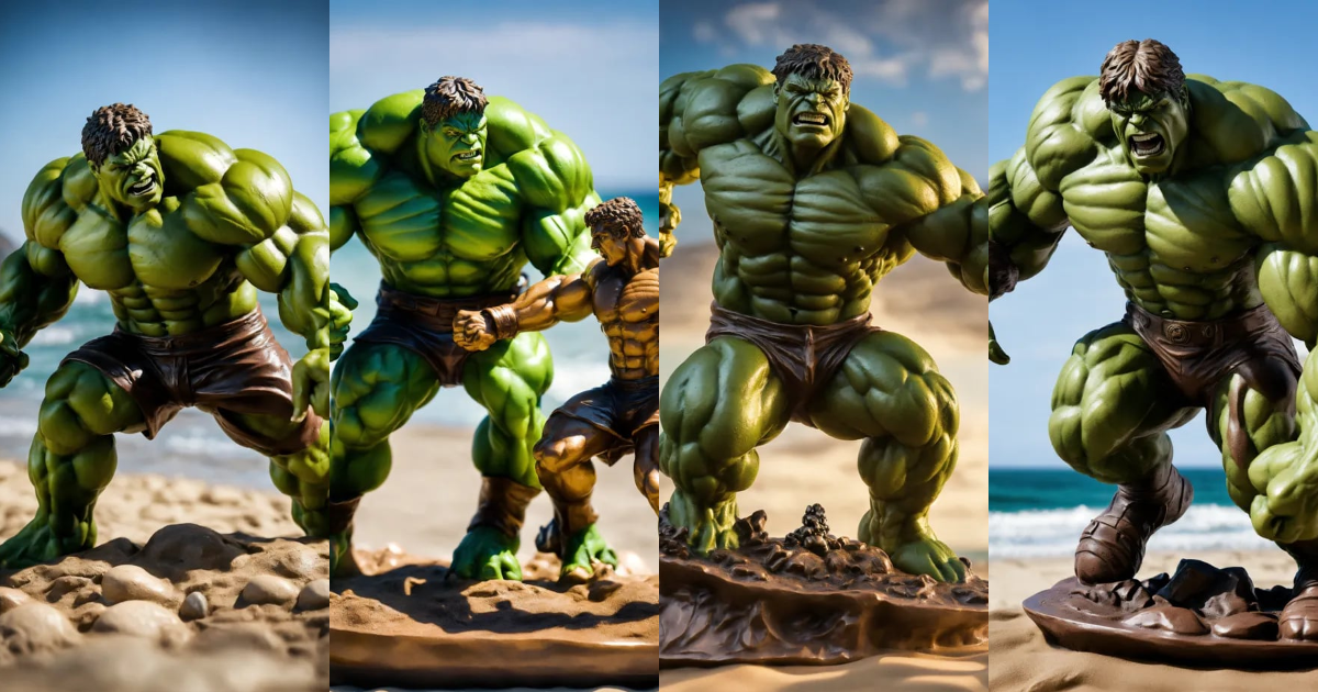 Lexica - A sculpture of aged bronze resin depicting the muscular Hulk ...