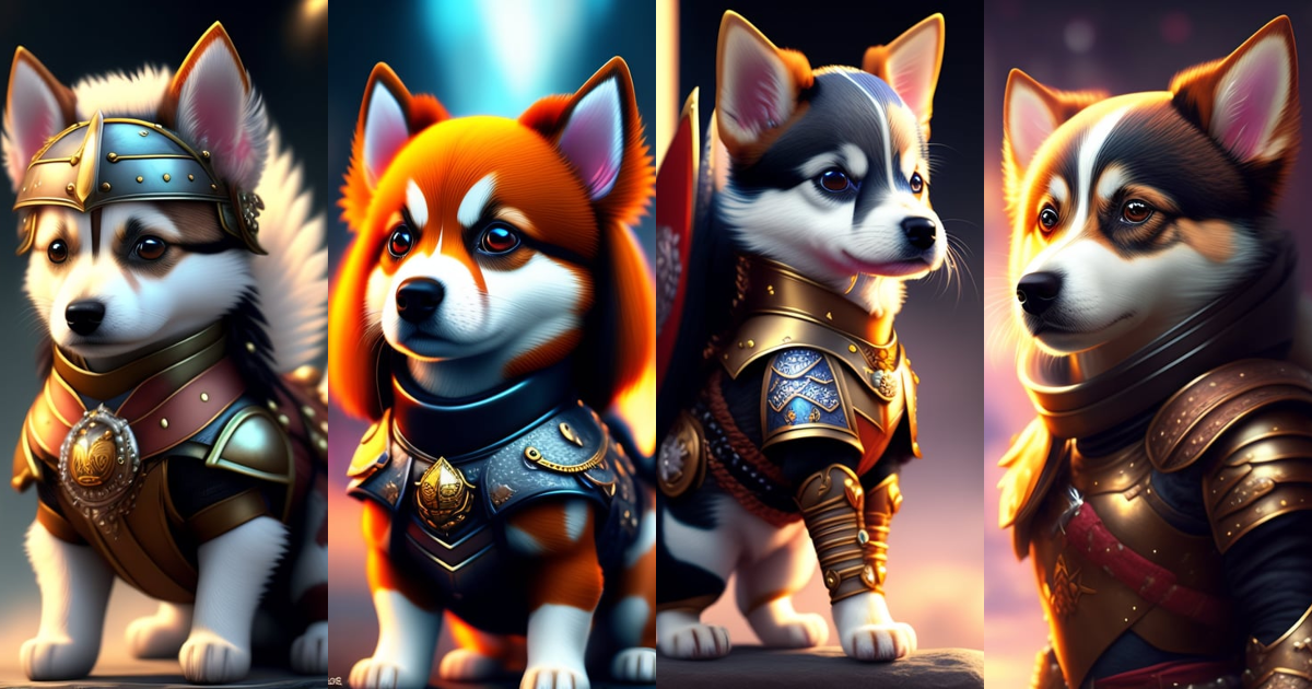 Lexica - Pocket cute warrior dog with armor, cyberpunk, kwaii, anime ...
