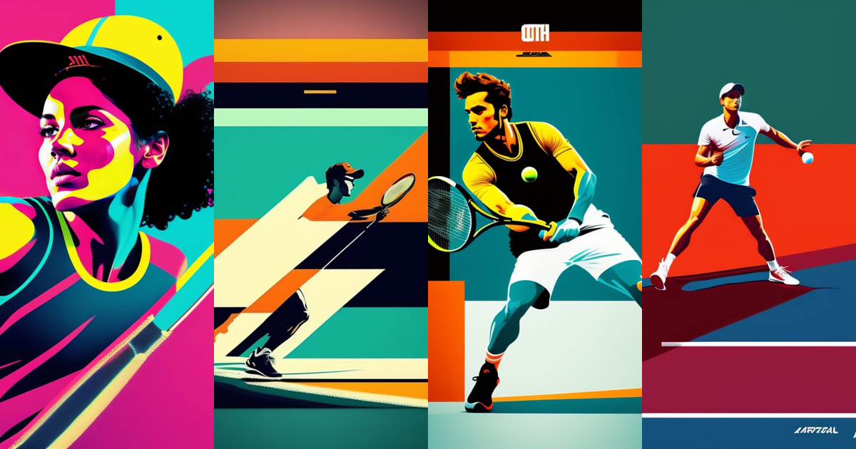 Lexica - Tennis player, in motion, holding a racket, on the tennis ...