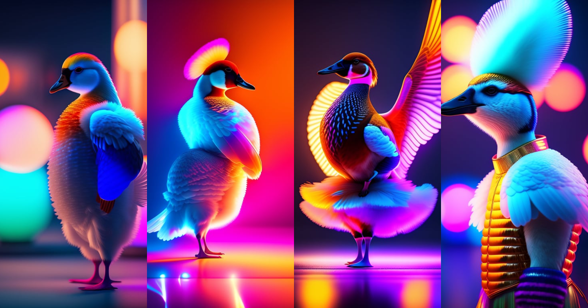Lexica - The one who dances with the Goose, Goose face, human body ...