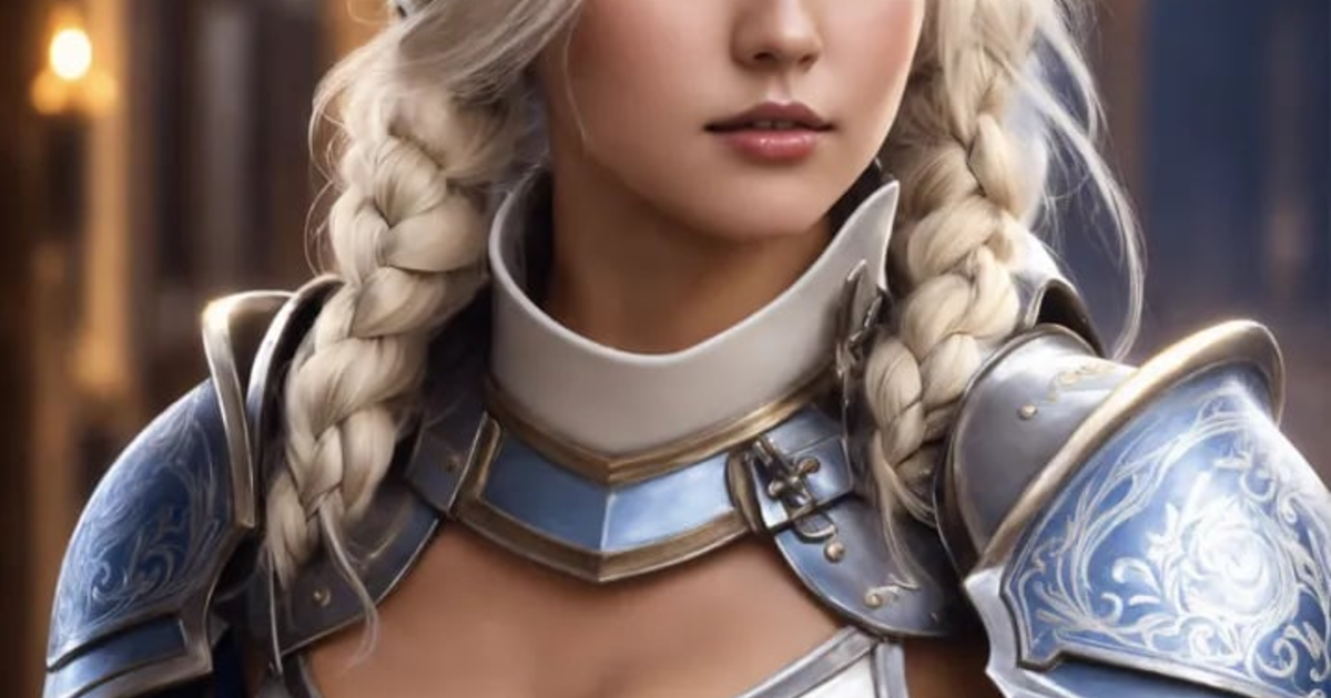 Lexica - A fantasy female human paladin, 22 years old, plump, oval ...