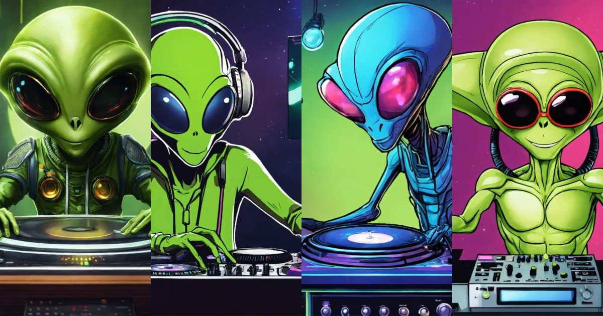Lexica - Alien cartoon Deejay