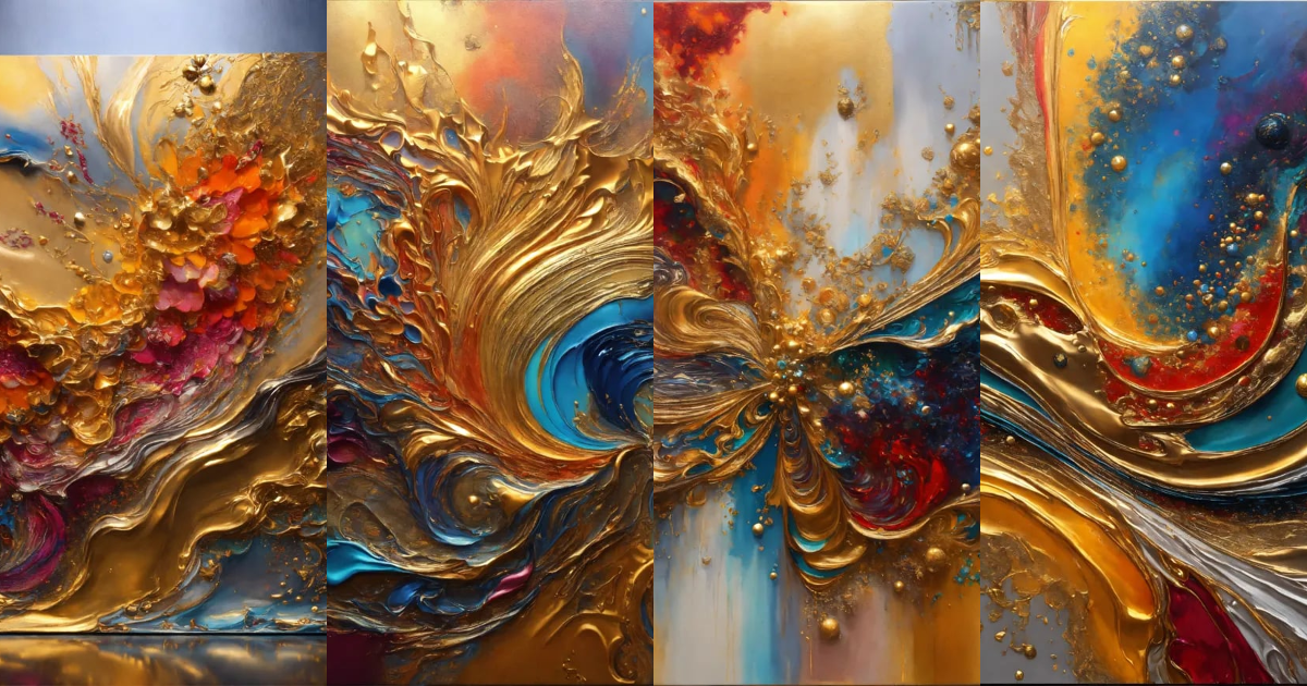 Lexica - Colorful abstract painting oil and water complex complicated ...