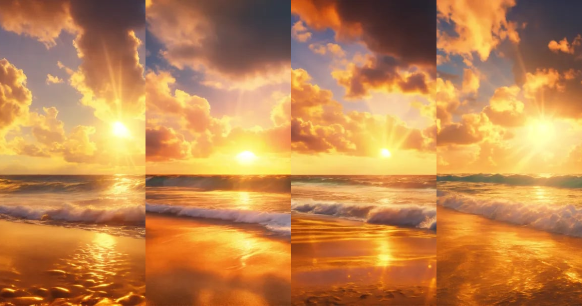 Lexica - Close up of beach with rays of sunlight, lots of clouds, 4k ...