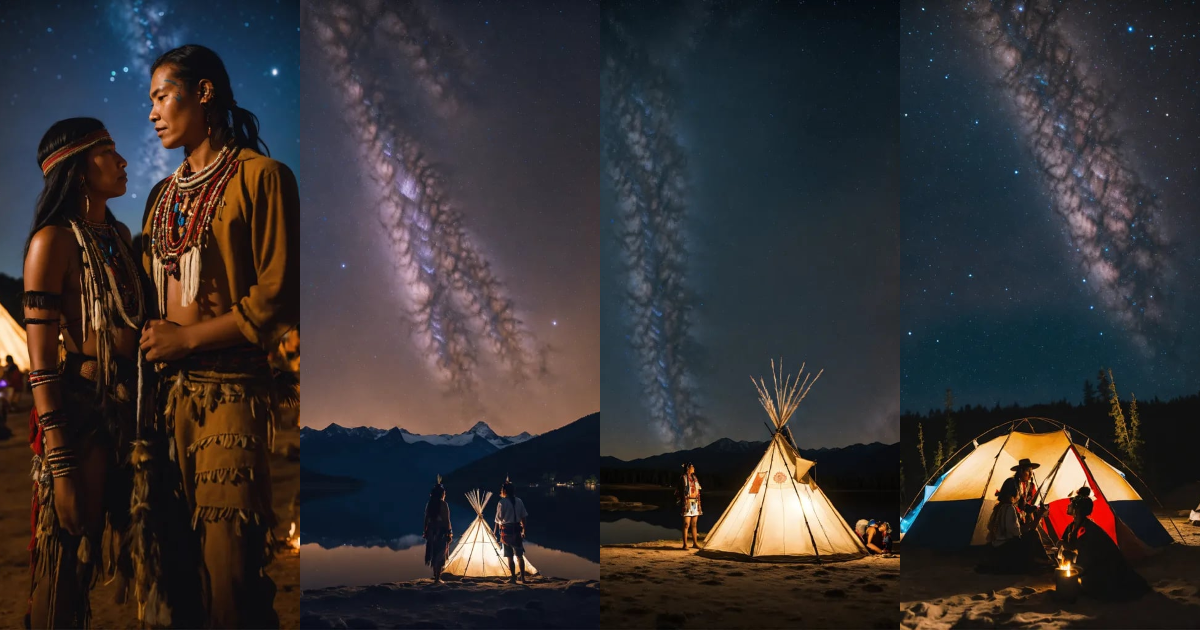 Lexica - Cinematic image of indigenous lovers tribe members of North ...