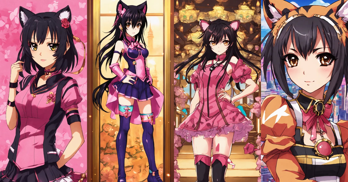 Lexica - Tiger Magical girl with black hair emo style and Brown eyes in ...