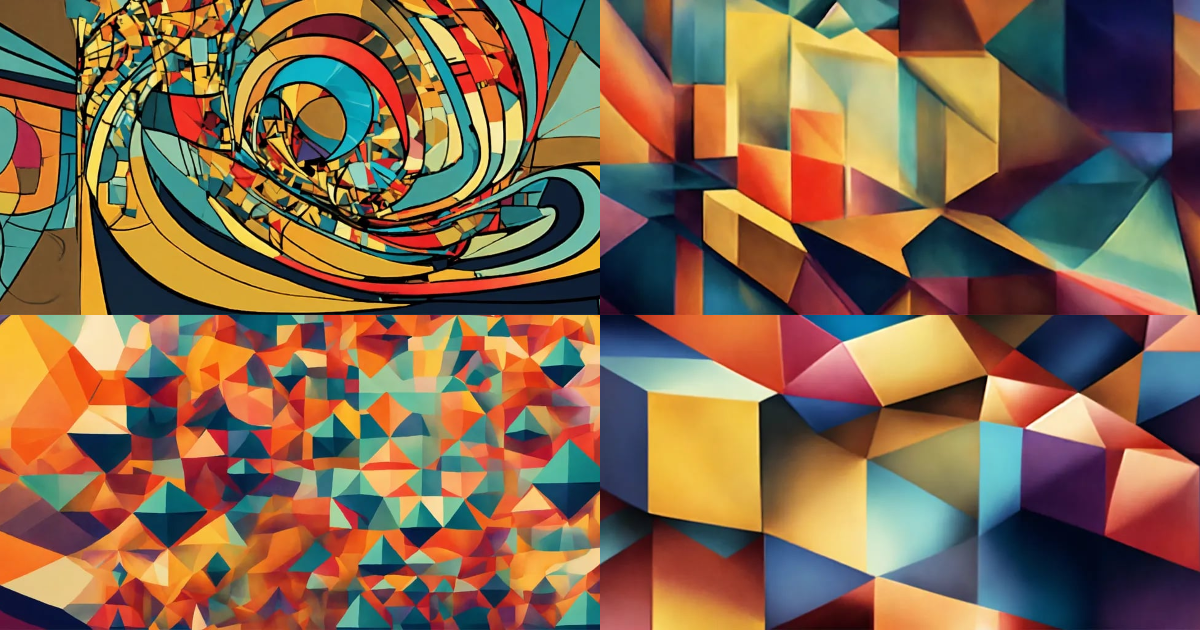 Lexica - Abstract design and minimalist of Magical Illusions cubist art ...