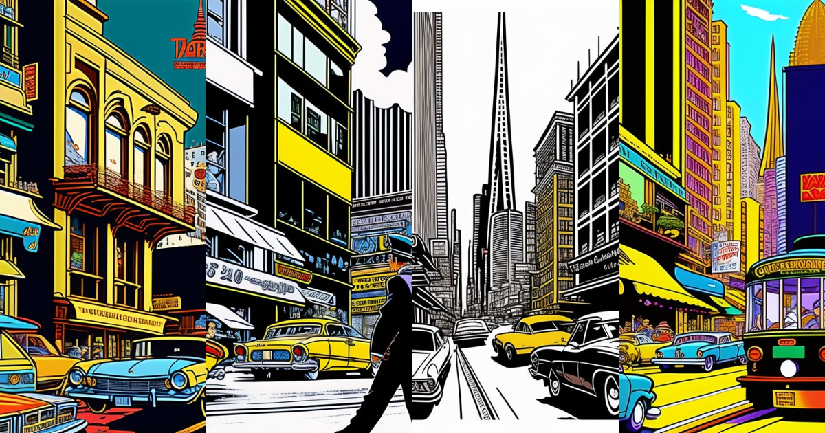 Lexica - Chaotic stunning san francisco, illustrated by hergé, style of tin tin comics, pen and ...