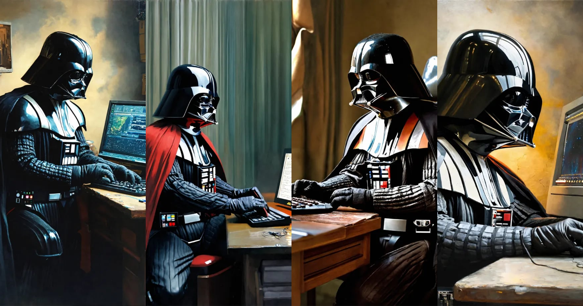 Lexica - Darth Vader at the computer