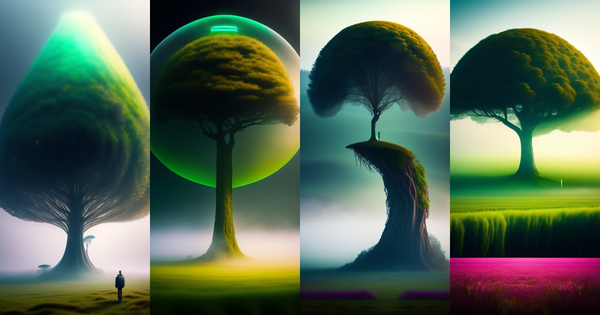 Lexica - Create an image of a solar punk tree standing tall in the ...