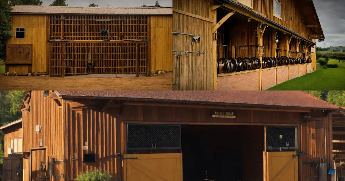 Lexica - Horse stable, bars on doors and windows, huge padlocks