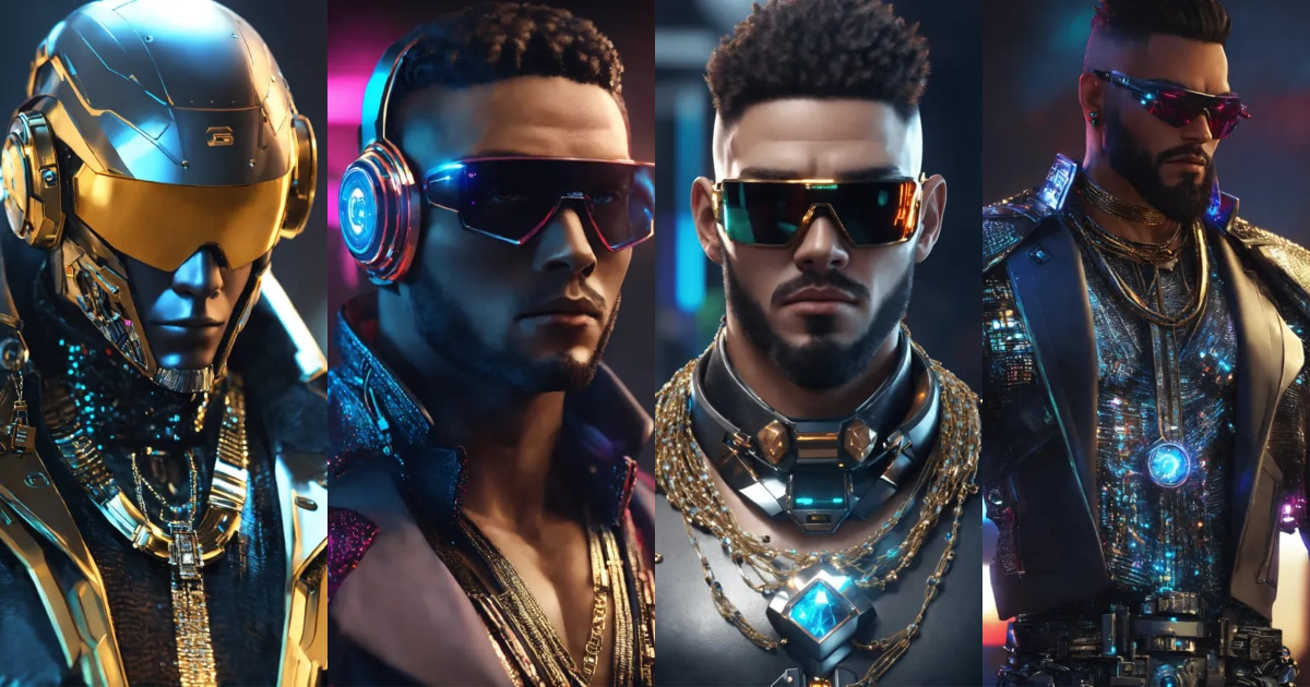 Lexica - Zoom out from an macho male humanoid half android cool ...