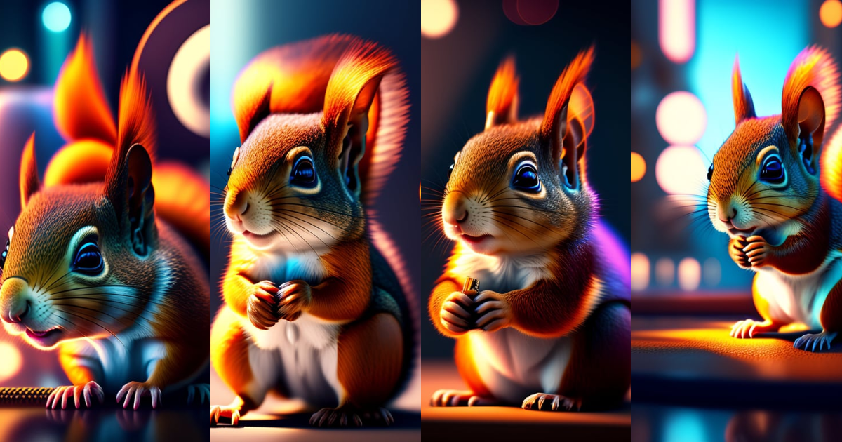 Lexica - Baby squirrel in futuristic casino intricate abstract ...