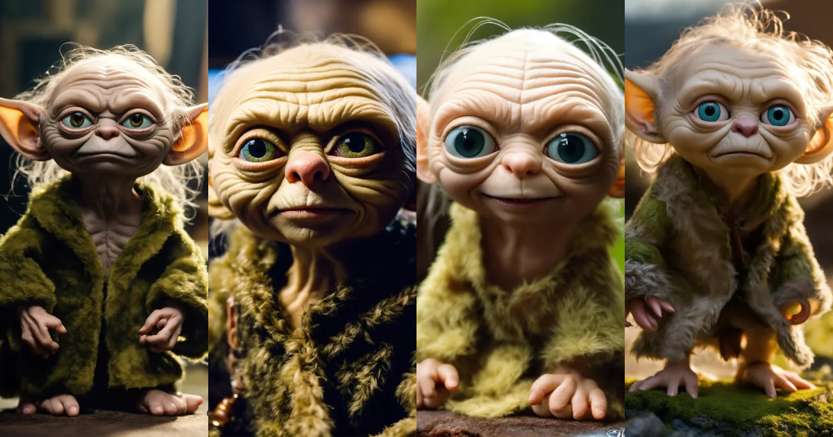 Lexica - Smeagol Gollum as a fluffy fur cute muppet