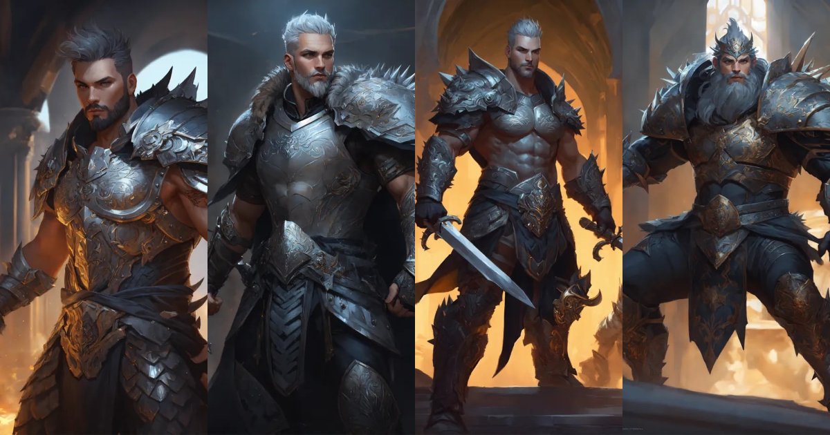 Lexica - Grey skinned Goliath fighter with tattoos in spiky black armor ...