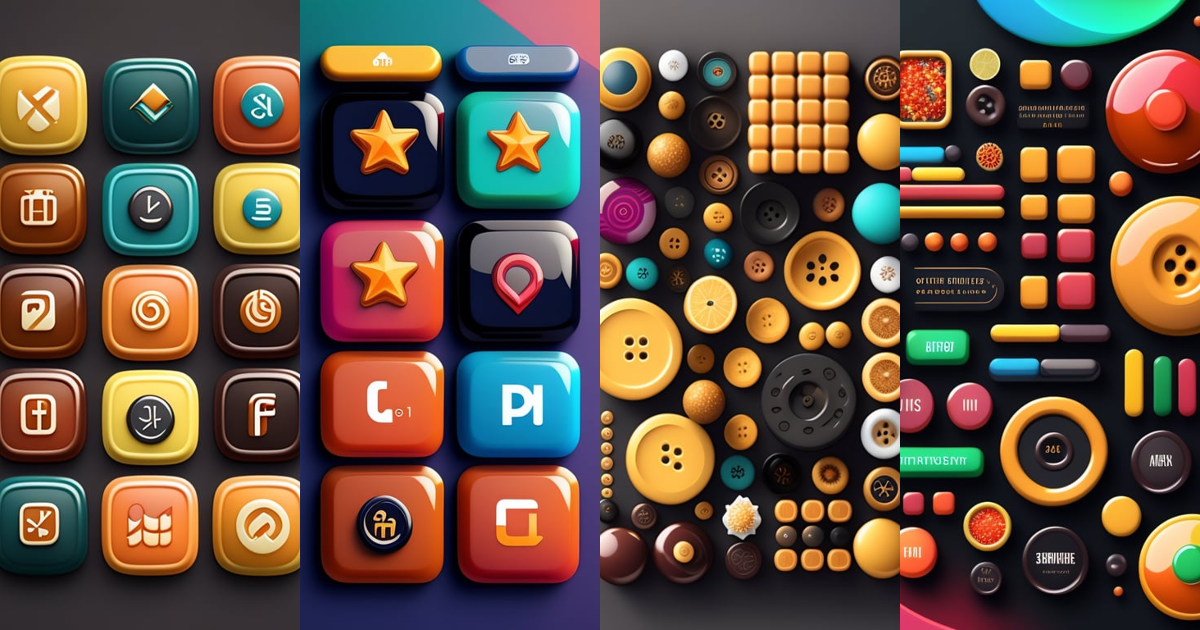 Lexica - Buttons design, elements kit, food, behance, dribbble