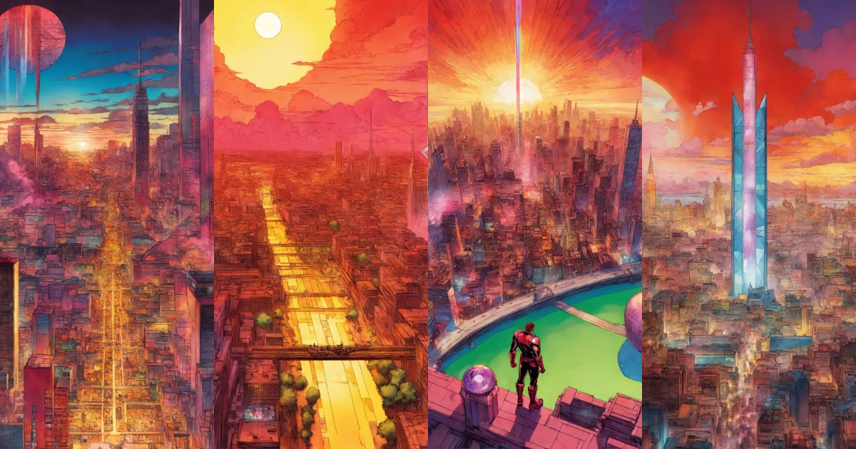 Lexica - X men rouge deity prismatic city skyline