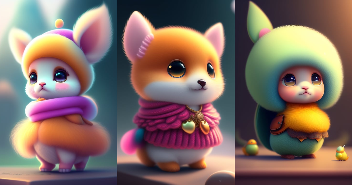 Lexica - Cute and adorable cartoon fluffy baby rhea, fantasy, dreamlike ...