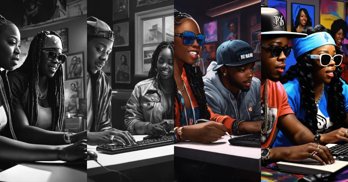 Lexica - Pop art, hyperrealist portrait of black rapper "Papoose" and ...