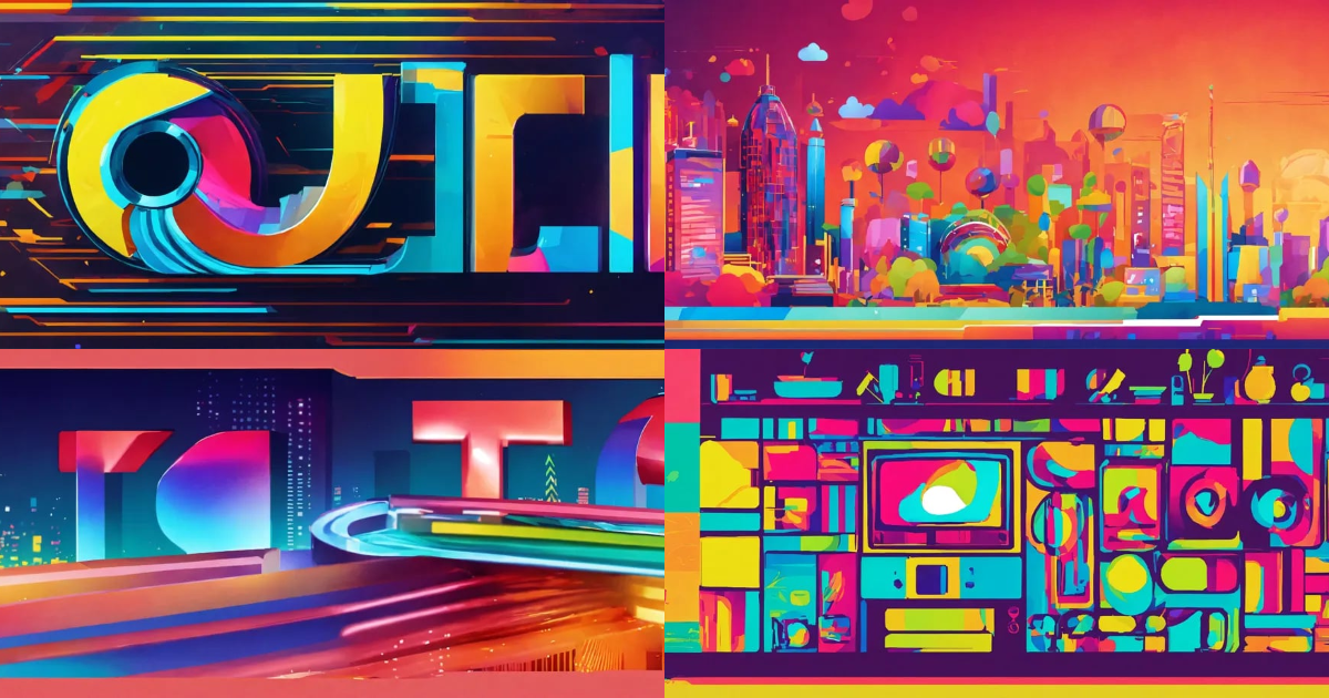 Lexica - Colorful vector TV graphic design header title O-TV template ...