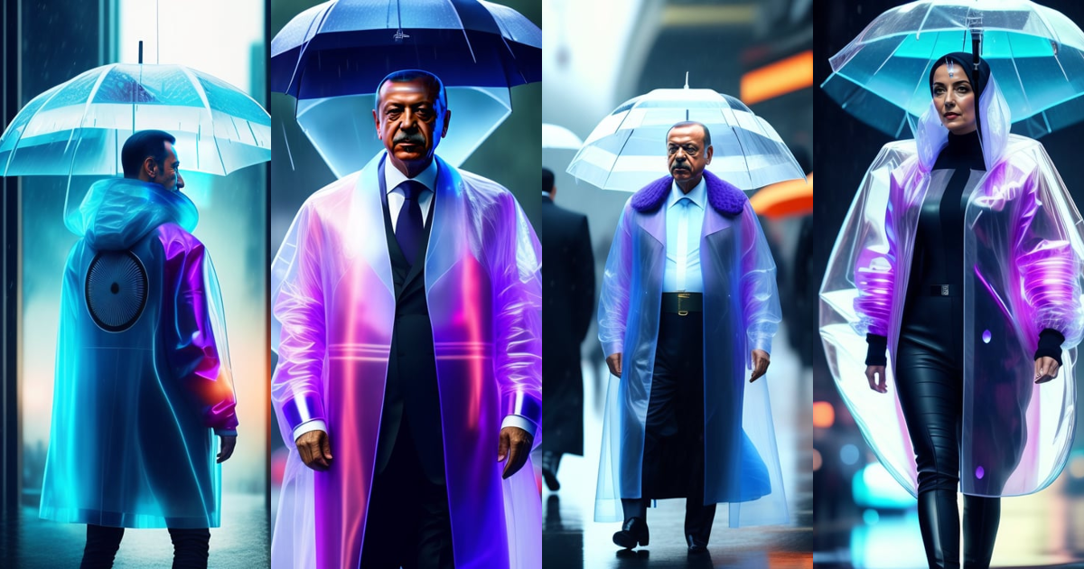 Lexica - Turkey from Recep Tayyip Erdogan wearing transparent raincoat ...