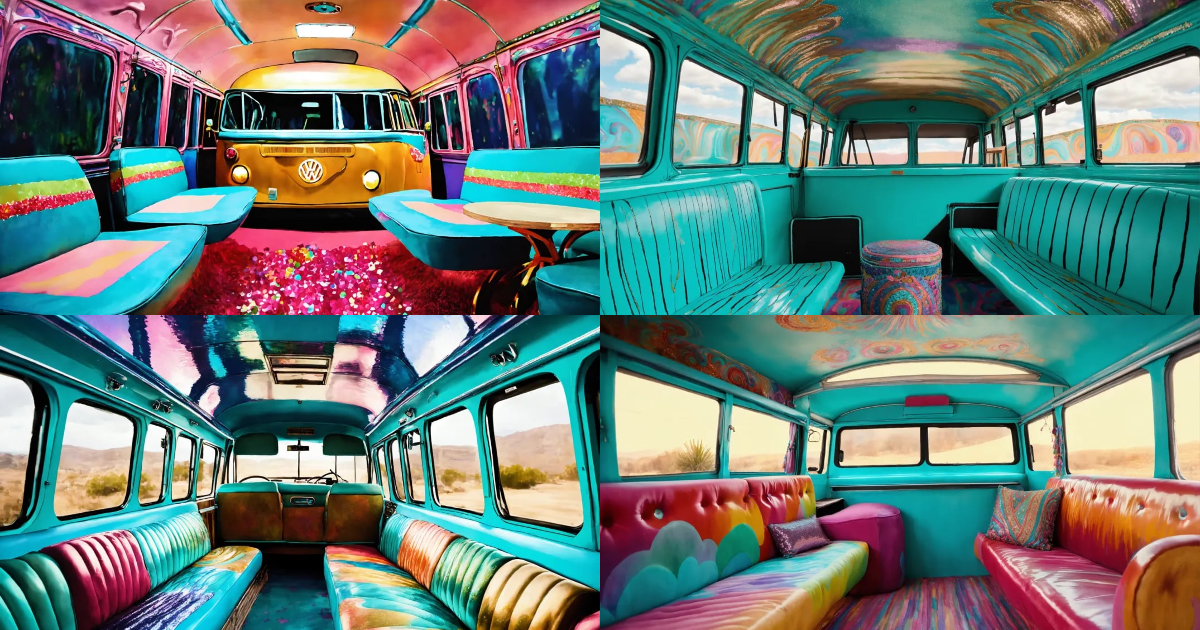 Lexica - Concept art of hyper realistic turquoise Volkswagen bus ...