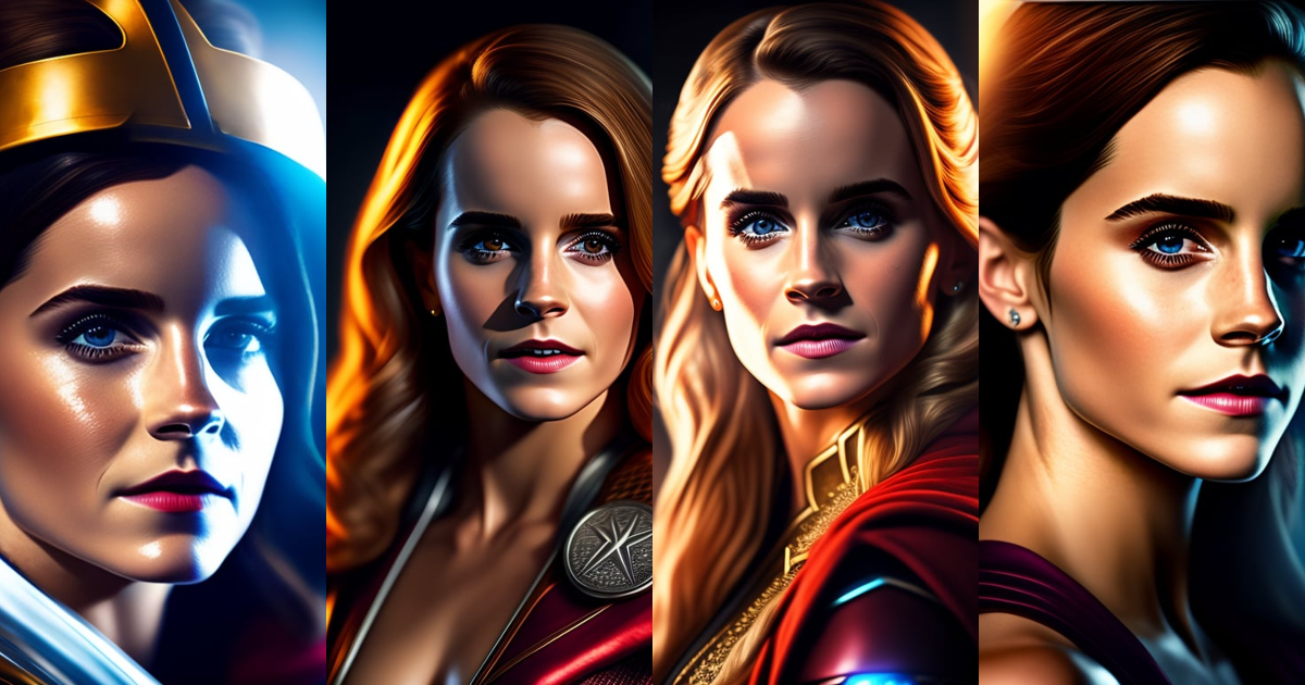 Lexica - Detailed realistic image of Emma Watson as Thor, cinematic ...