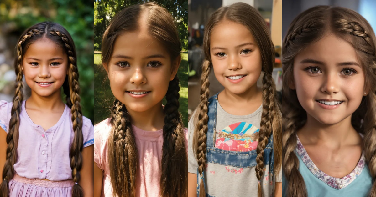 Lexica - One small braid but no straight hair with a braid, brown eyes ...