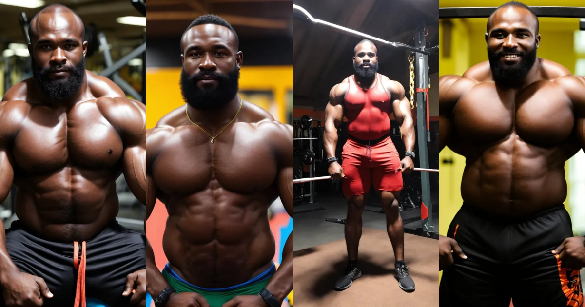 Lexica - 30-year-old hairy Kenyan man with big muscles, big bodybuilder ...