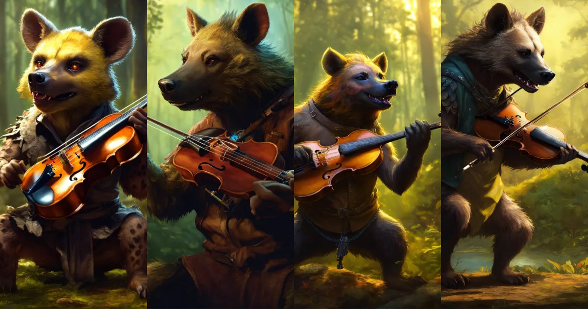 Lexica - Epic professional digital art of orc hyena bear, playing ...