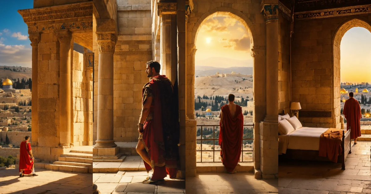 Lexica - David wake up from his be at the palace Jerusalem