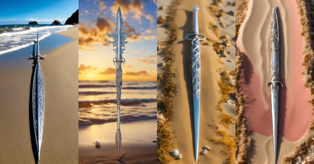 Lexica - 8k, picture of a narrow and delicate toothed spear with sharp ...