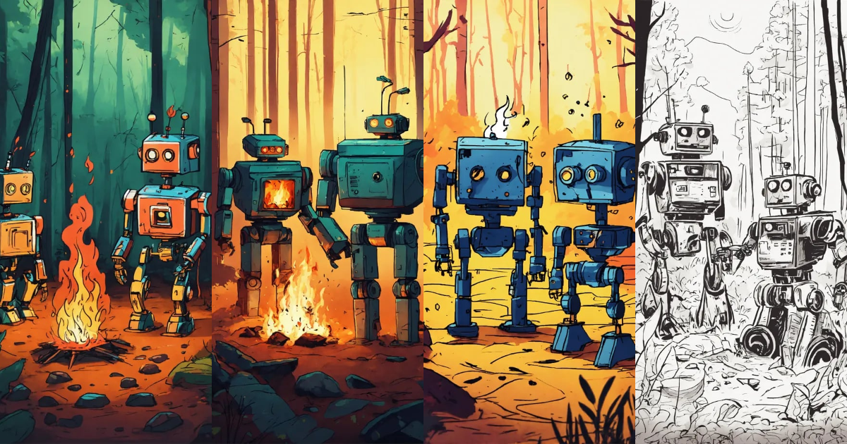 Lexica - Two desperate robots in the forest trying to make a fire and ...