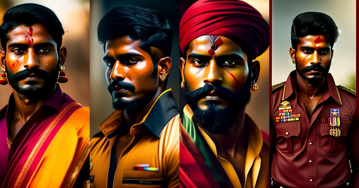 Lexica - Portrait of modern next generation south indian mercenary in ...