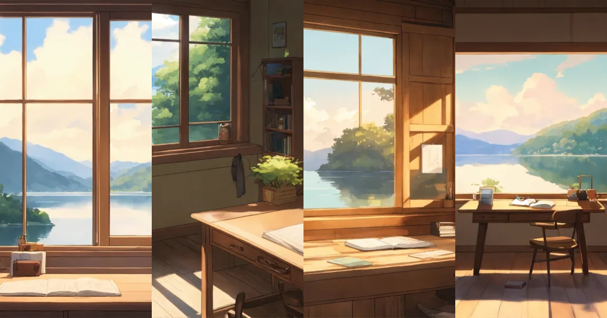 Lexica - Minimal study room in lake side house, wooden acrylic washed ...