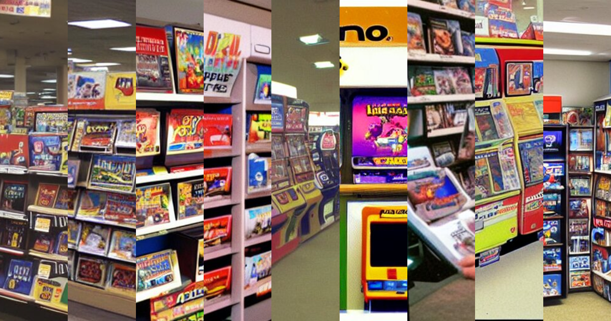 Lexica - A faint memory of playing nintendo 6 4 games at a kiosk in the ...