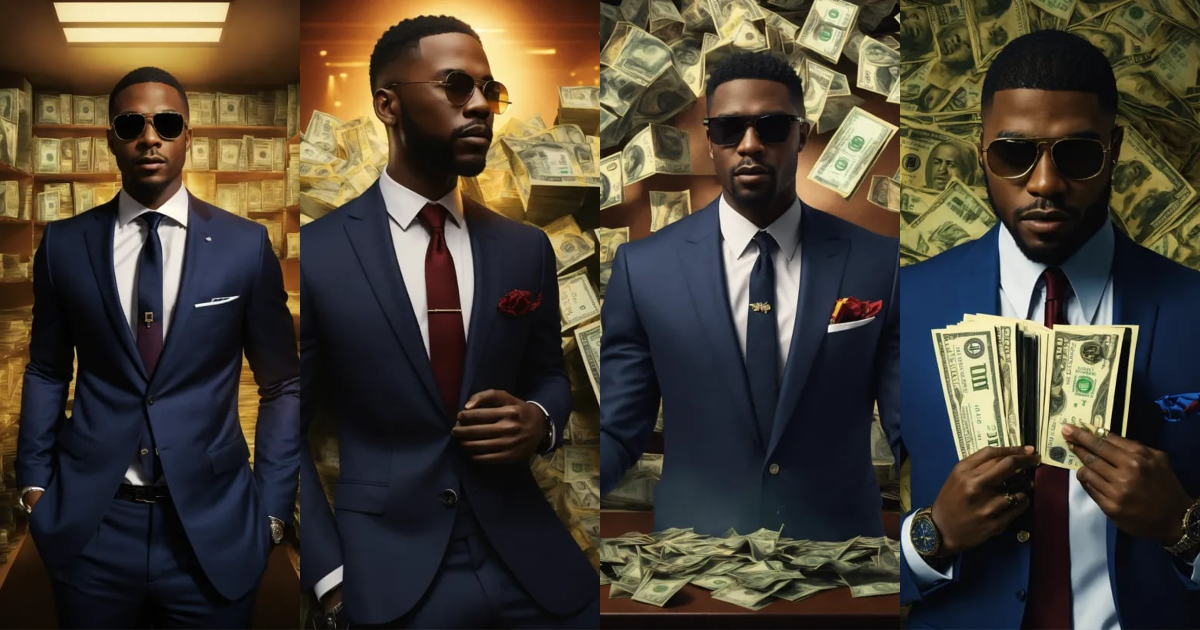 Lexica - Album artwork, 3d, full hd, 4d , black man wearing a suit ...