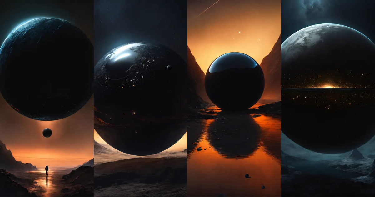 Lexica - An enormous Black Sphere floating in the depths of space. It ...