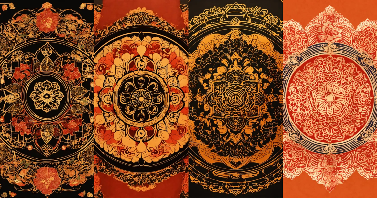 Lexica - A logo, silhouete from a traditional japan mandala, japan ...