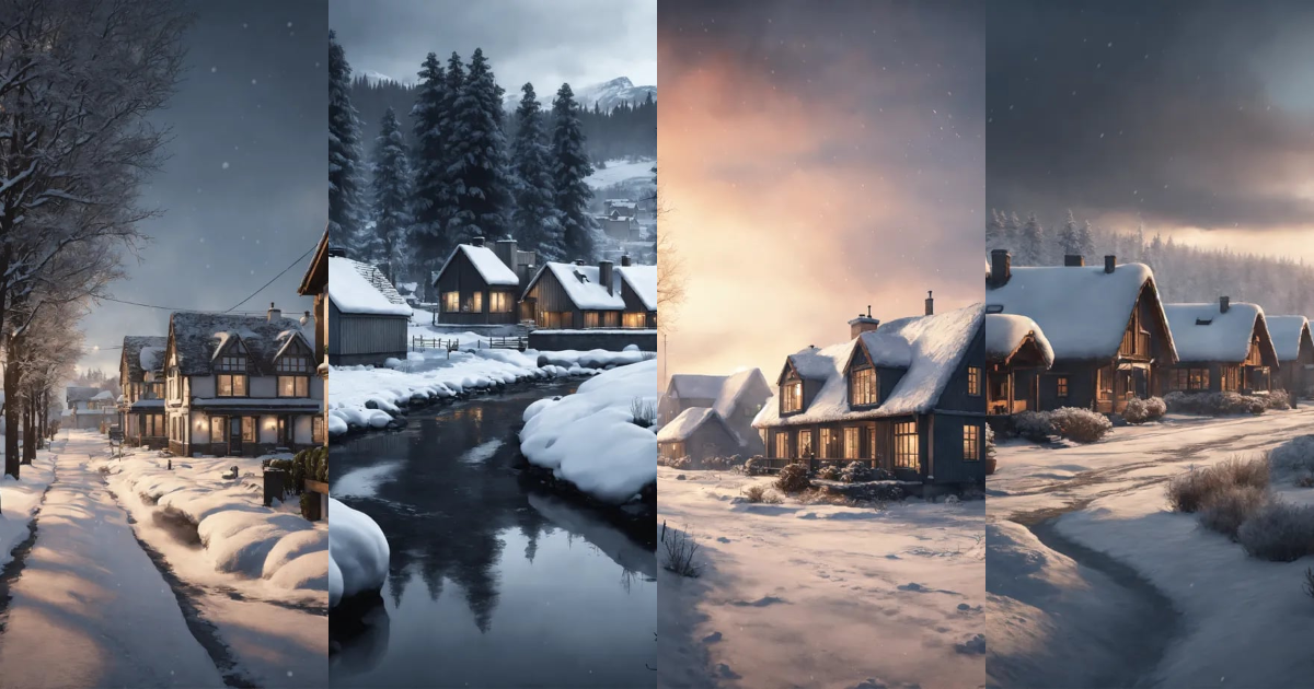 Lexica - Ultra realistic winter landscape, snow, 8k, cottages, day city ...